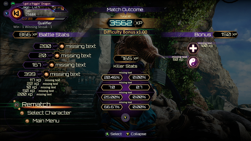 "Missing Text" on Post fight stats - Game Suggestions & Feedback ...